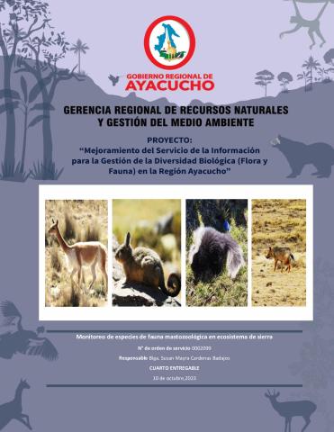 Monitoreo de Especies de Fauna Mastozoológica en Ecosistemas de Sierra, Ayacucho 2023 | SINIA